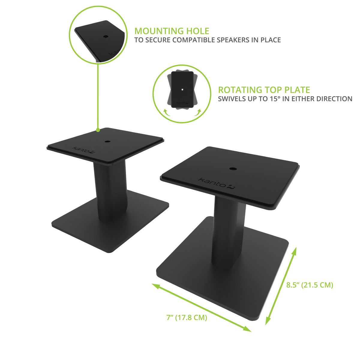 Kanto SP6HD Pair - 6" Universal Desktop Speaker Stands - Black – AV ...
